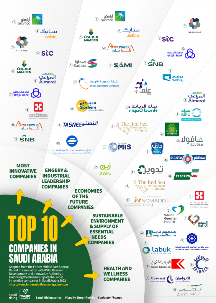 The top 10 Companies in Saudi Arabia - Visually Simplified